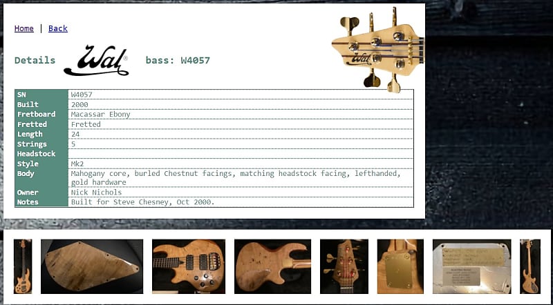 WAL MK2 5 string bass 2000 Burled Chestnut - Left Handed | Reverb