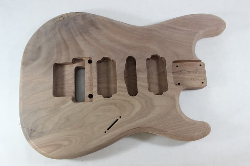 Unfinished Walnut HSH guitar body - fits Fender Strat | Reverb