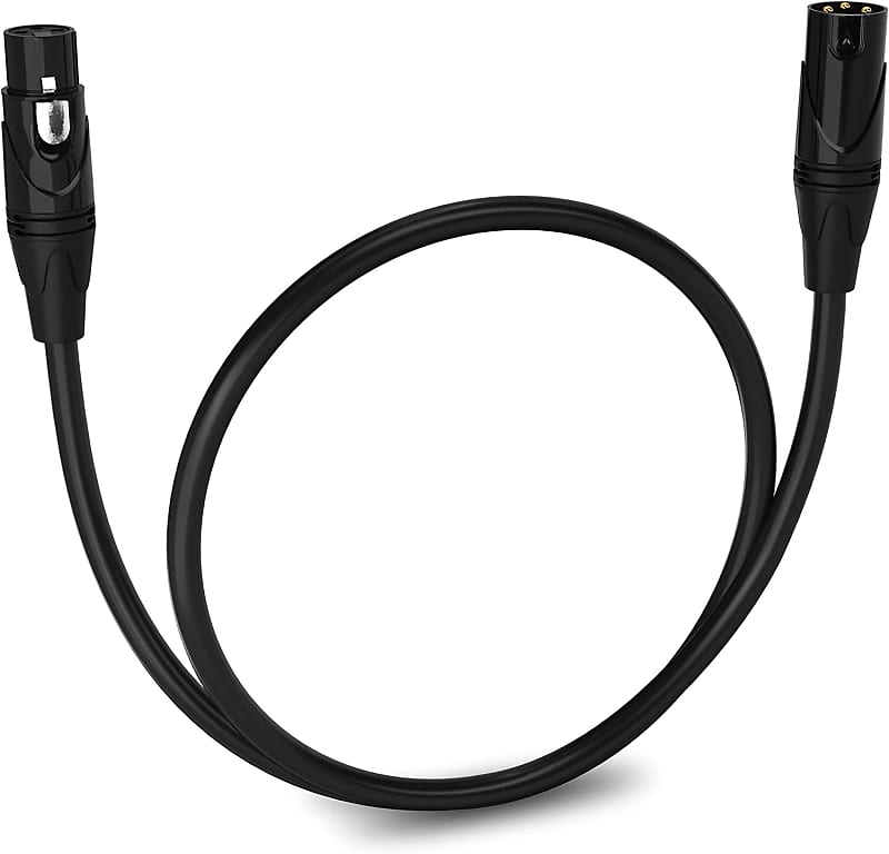 LyxPro 1.5 feet Microphone XLR Cable, Male to Female, 3 Pin | Reverb