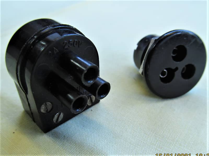 MARSHALL. Bulgin mains plug & socket. For vintage Marshall | Reverb