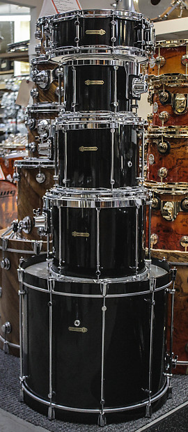 Noble & Cooley Studio Classic 5 Piece Drum Set Piano Black | Reverb