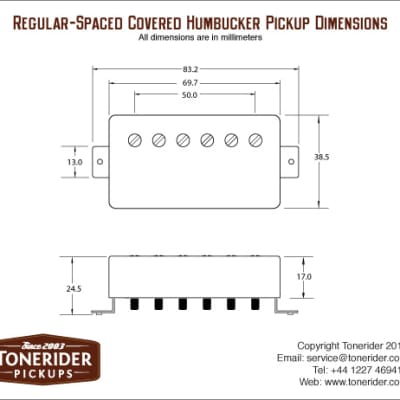 Tonerider Alnico IV Classics Humbucker Pickup Set Nickel | Reverb