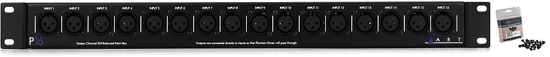 ART P16 16-channel XLR Balanced Patchbay Bundle with Gator | Reverb