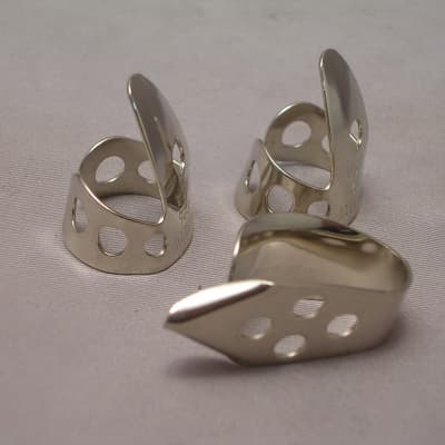3 PC DUNLOP .020" FINGER PICK SET, NICKEL SILVER | Reverb