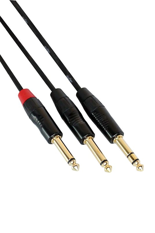 Digiflex - 3 Foot Pro Insert Cable -TRS to 2 x Phone Plugs | Reverb