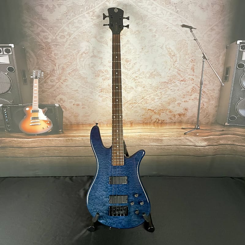 Spector Q4 Pro 2001 Trans Blue Maple Top | Reverb