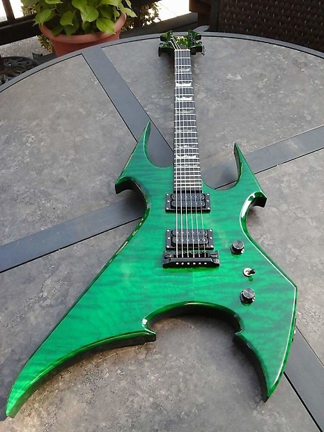 BC Rich USA Beast Neckthrough 2001 Transparent Green over | Reverb
