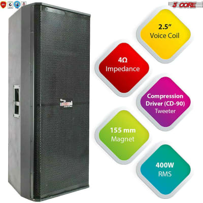 5Core 15 inch 3 Way PA System Passive Stage Subwoofer Concert | Reverb
