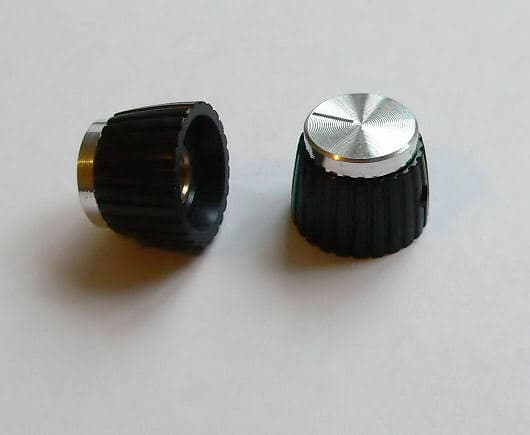 Silver Knob x 2 for Marshall Amplifier, grub screw for round | Reverb
