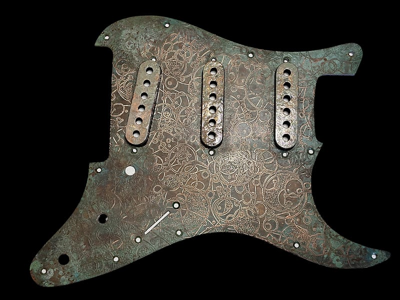Fender Stratocaster Custom Copper Etched Scratchplate 11 hole | Reverb