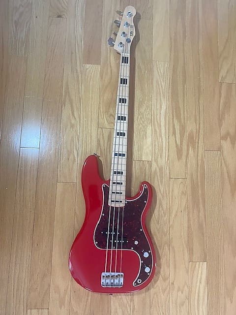 Red Parts P-Bass, 4-String Bass w/ Squier Body & Tele | Reverb