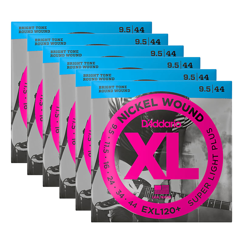 D'Addario EXL120+ Electric Super Light Plus 9.5-44 6 Pack | Reverb