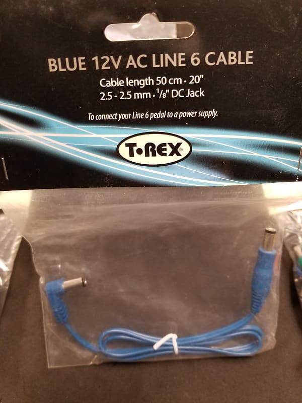 T-Rex 12V AC Line 6 Cable Blue | Reverb