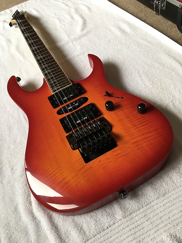 Vintage 1990 Flame IBANEZ RG770 FM Cherry Burst jem w/Hard | Reverb