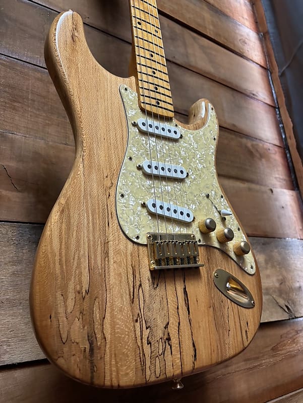 Pre-owned Ronnie Booker Spalted Maple Strat w/case | Reverb