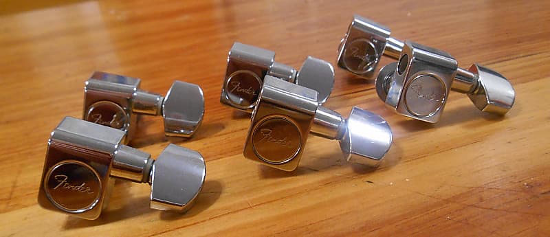 Fender Modern Tuners. Chrome. Tuning Pegs. Full set. | Reverb