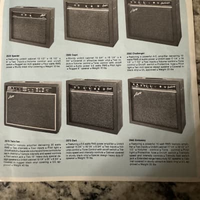 Alamo Amp Brochure 70's fury galaxie Twin Ten Capri | Reverb