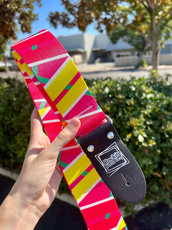 80's Neon Pink Guitar Strap | Reverb