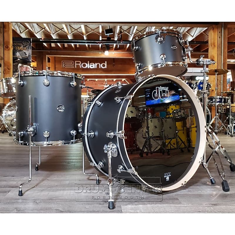 DW Performance 3pc Drum Set 24/13/16 Hard Satin Charcoal | Reverb