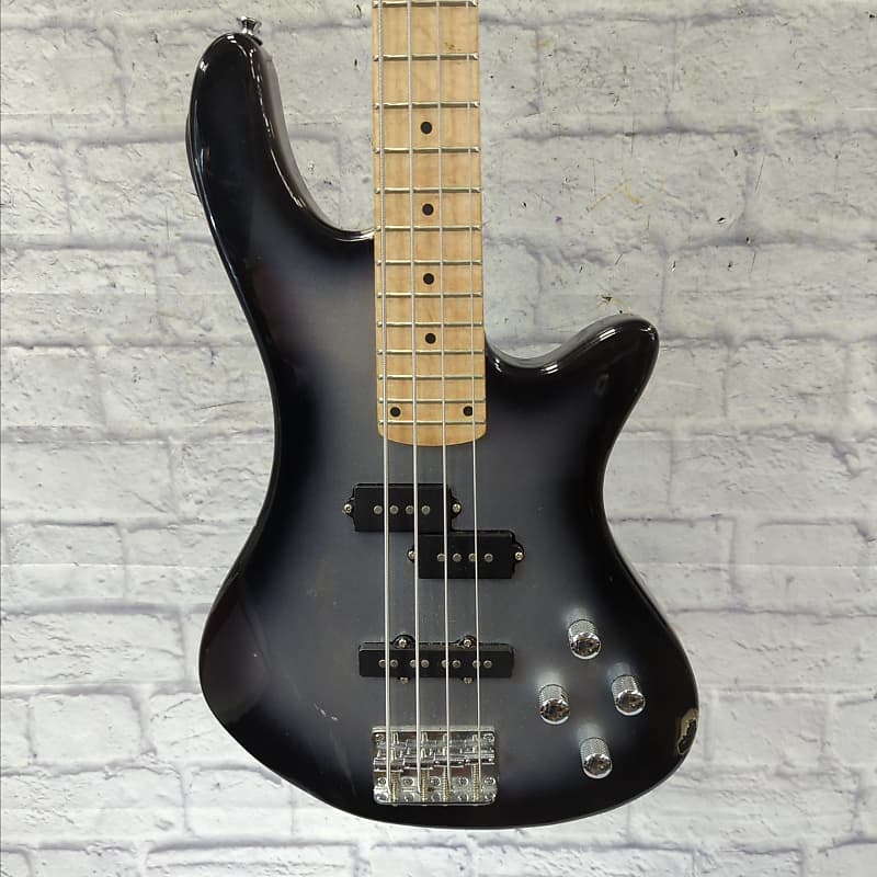 Pyle 4 String Bass Guitar w/ Built in Tuner - Silverburst | Reverb