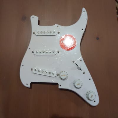 Squier Stratocaster Loaded Pickguard - White | Reverb
