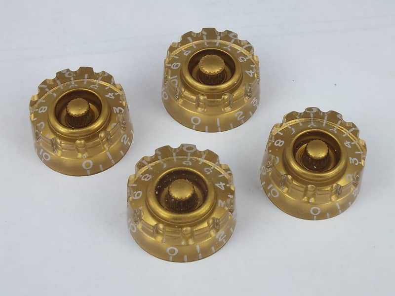4 Gold Knurled Speed Dial Knobs for Epiphone Les Paul, | Reverb Canada