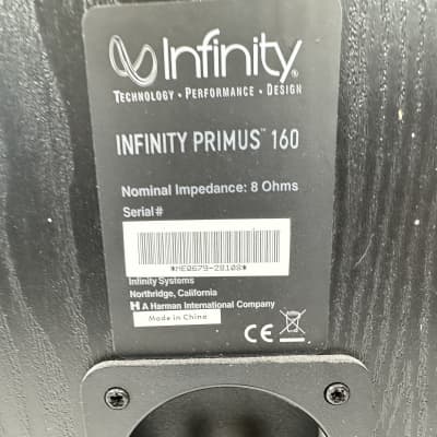 Infinity Primus 160 2-Way Bookshelf Speaker 8 Ohms (Black) | Reverb