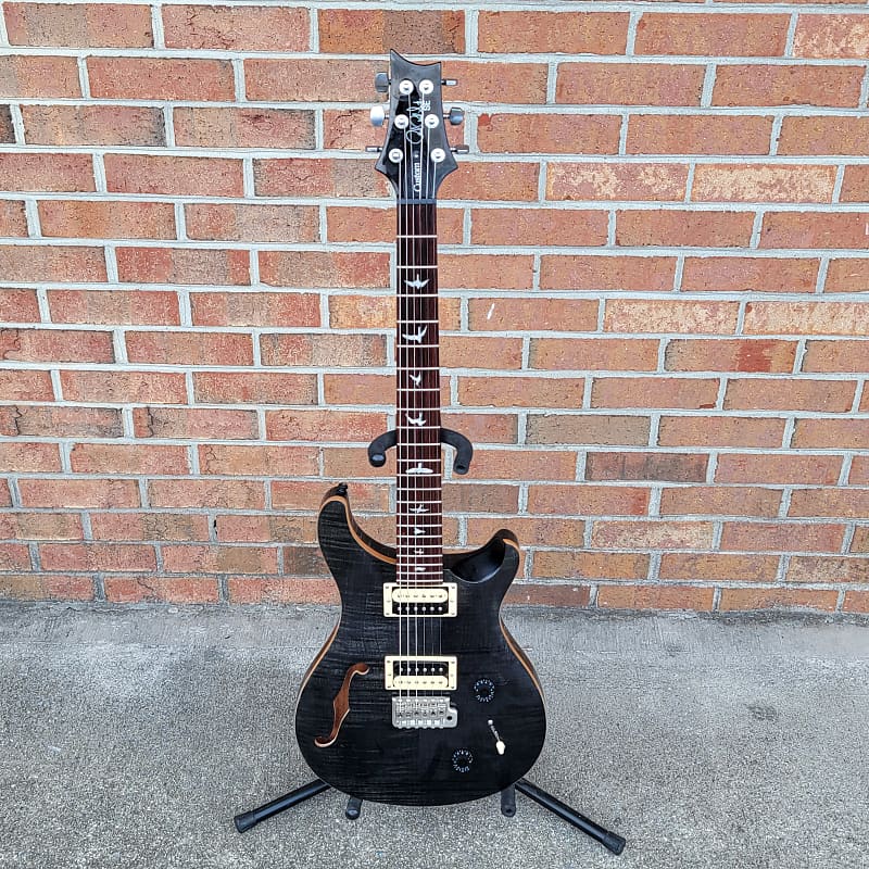 PRS SE Custom 22 Semi-Hollow Trans Black | Reverb