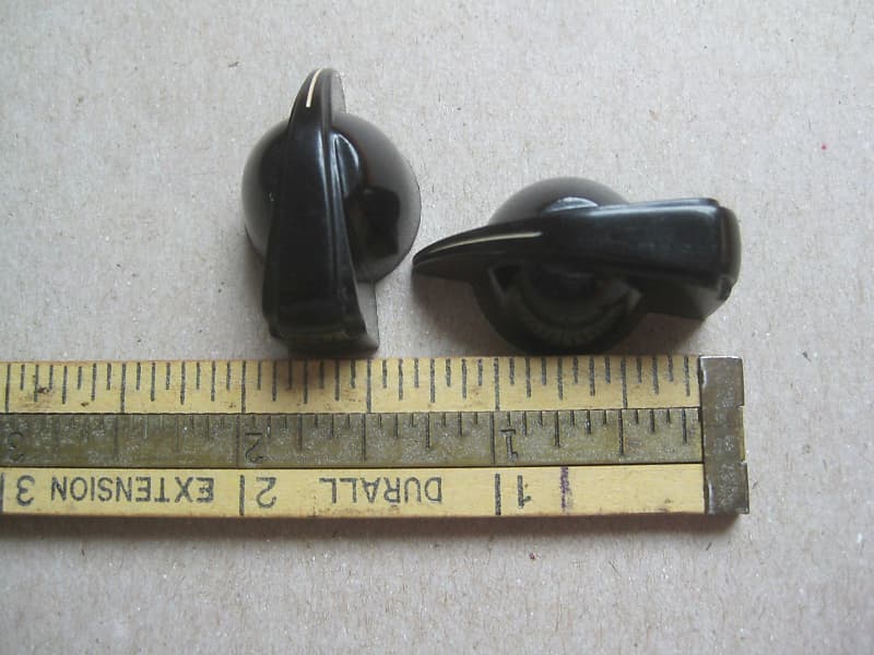 2 Flat Top Black Chicken Head Knobs for 1950s Fender Amp, Set | Reverb