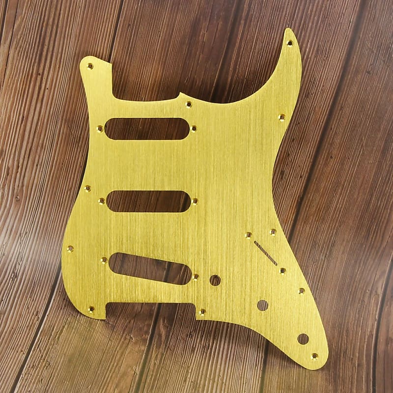 Gold anodised metal scratchplate 11 hole for Fender American | Reverb