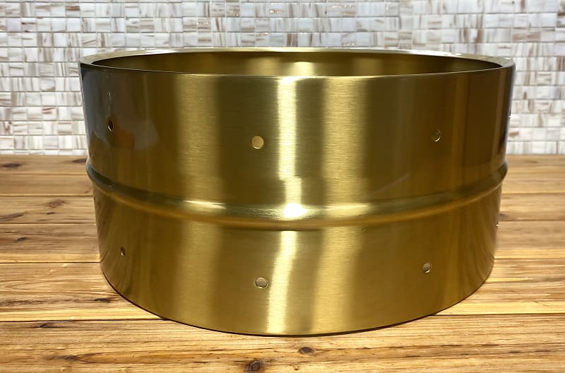 Brass 6.5x14 Snare Drum Shell with Brushed Brass Finish | Reverb UK