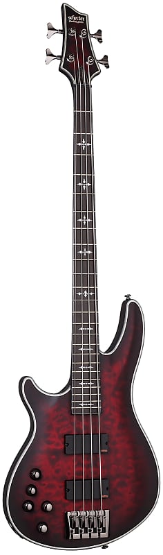 Schecter Hellraiser Extreme-4 LH Crimson Red Burst Satin | Reverb