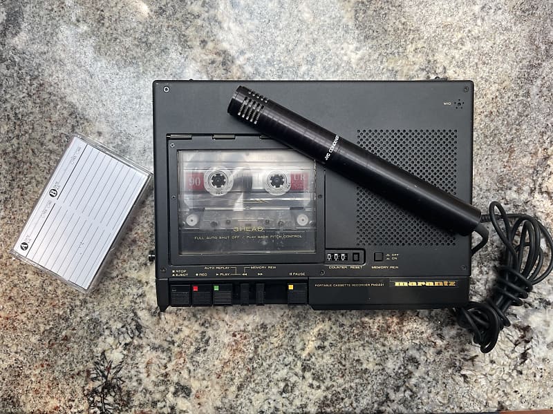 1985 Marantz PMD221 Field Cassette Recorder w/ JVC mic | Reverb