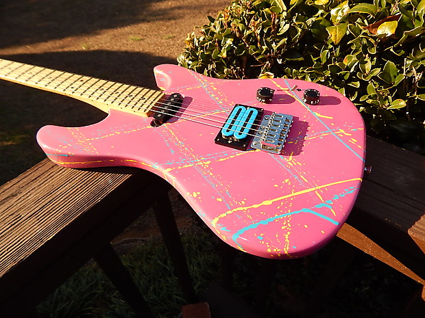 Peavey Tracer Pink Splatter Totally 80's USA | Reverb Australia