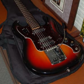 1966 Conrad Teisco Three Pickup Baritone Sunburst New Gigbag | Reverb