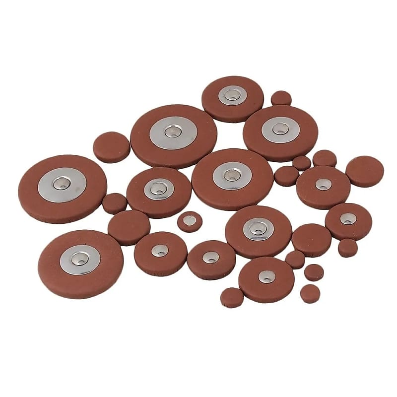 25 Piece Alto Sax Saxophone Leather Pads in Orange | Reverb