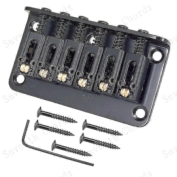 Black Tele Strat Style Guitar Fixed Hardtail Bridge with | Reverb