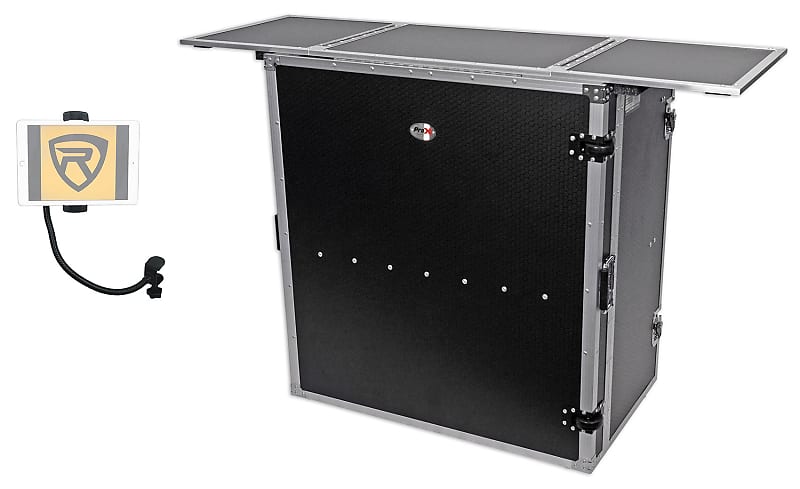 ProX XS-DJSTN Portable Mobile DJ Combo Table Facade+Gooseneck | Reverb