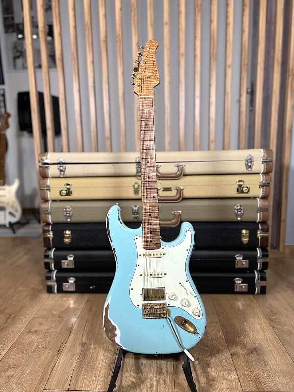 Xotic XSC-2 2019 - Daphne Blue Heavy Aged, Mastergrade Maple | Reverb