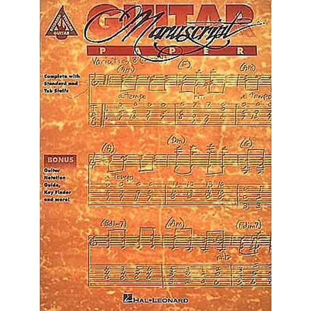 Recorded Versions Guitar Tablature Manuscript Paper | Reverb