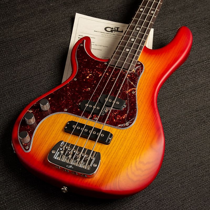 G&L SB-2 Left-Handed Cherry Burst Frost 2024 Electric Bass | Reverb