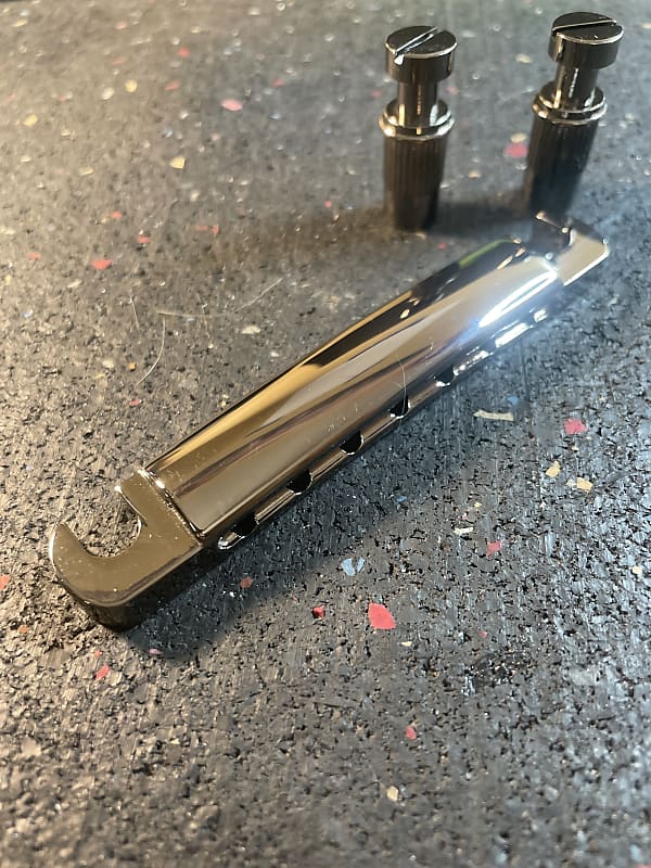 7 String Tune-O-Matic Tailpiece Black Nickel | Reverb