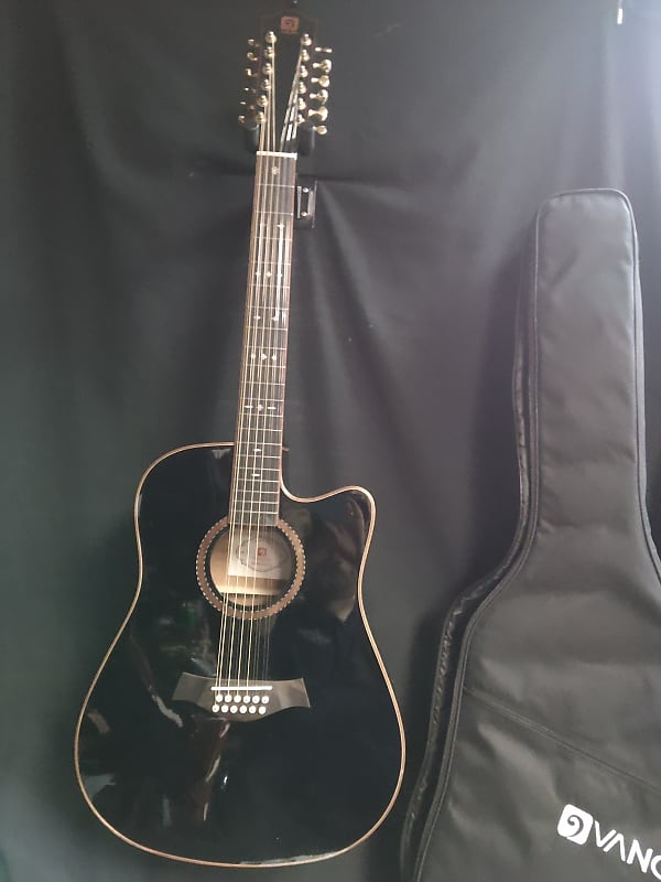 Vangoa DG120PRO 12 String Acoustic Electric Guitar - Black | Reverb