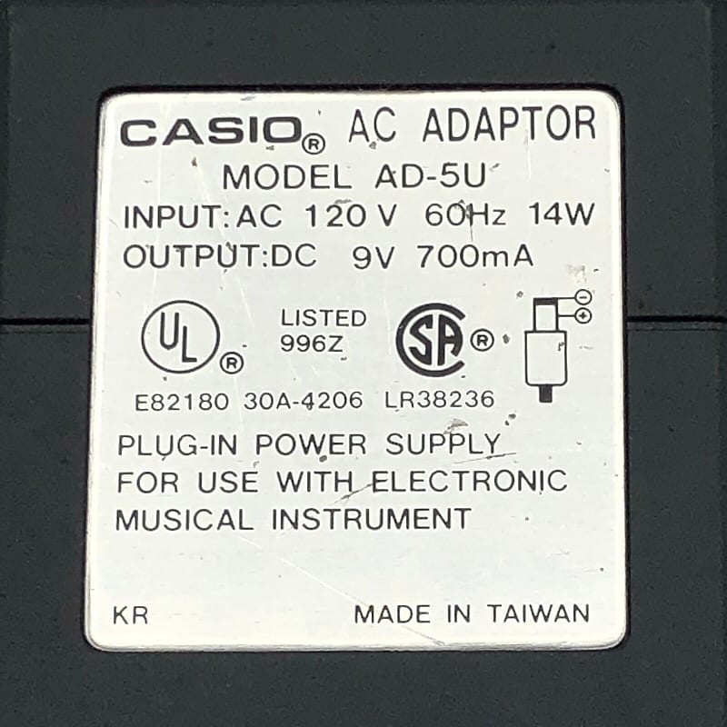 Casio AC Adaptor AD-5U | Reverb