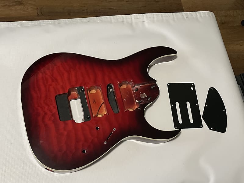 2010 Indonesian Ibanez RG4EXQM1 Red Quilt Bound Basswood | Reverb