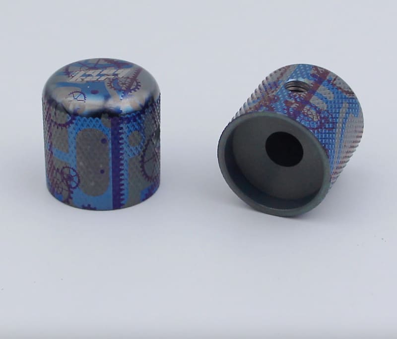 2 Piece Titanium Guitar and Bass Control Knobs Set | Reverb