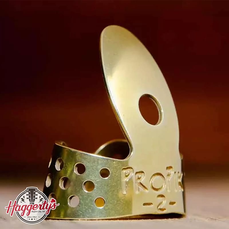 ProPik Brass Standard Fingerpick, #2, Straight | Reverb