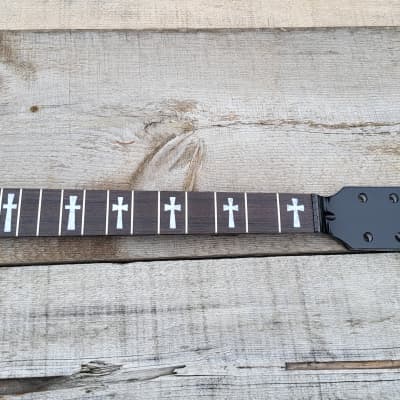 Custom Cross Inlays 22 fret guitar neck replacement Project | Reverb