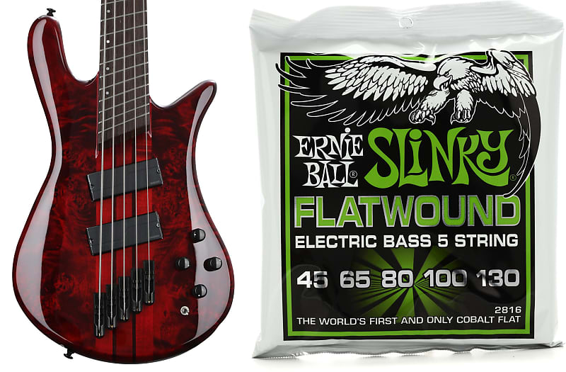 Spector NS Dimension 5 Bass Guitar - Inferno Red Gloss Bundle | Reverb