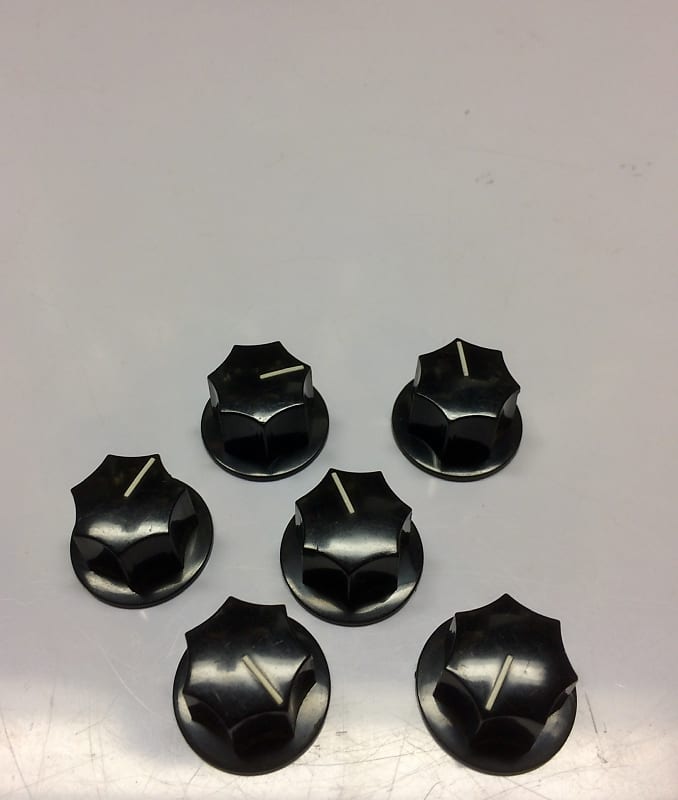 Lot of 6 Jaguar Mustang Bass VI Style Knobs Black | Reverb